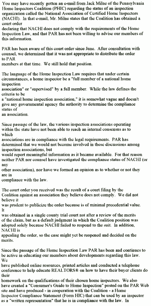 PAR Statement - InterNACHI®